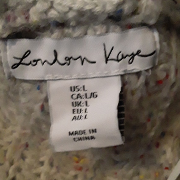 london kaye | Sweaters | London Kaye Sz L Multicolored Open Front ...